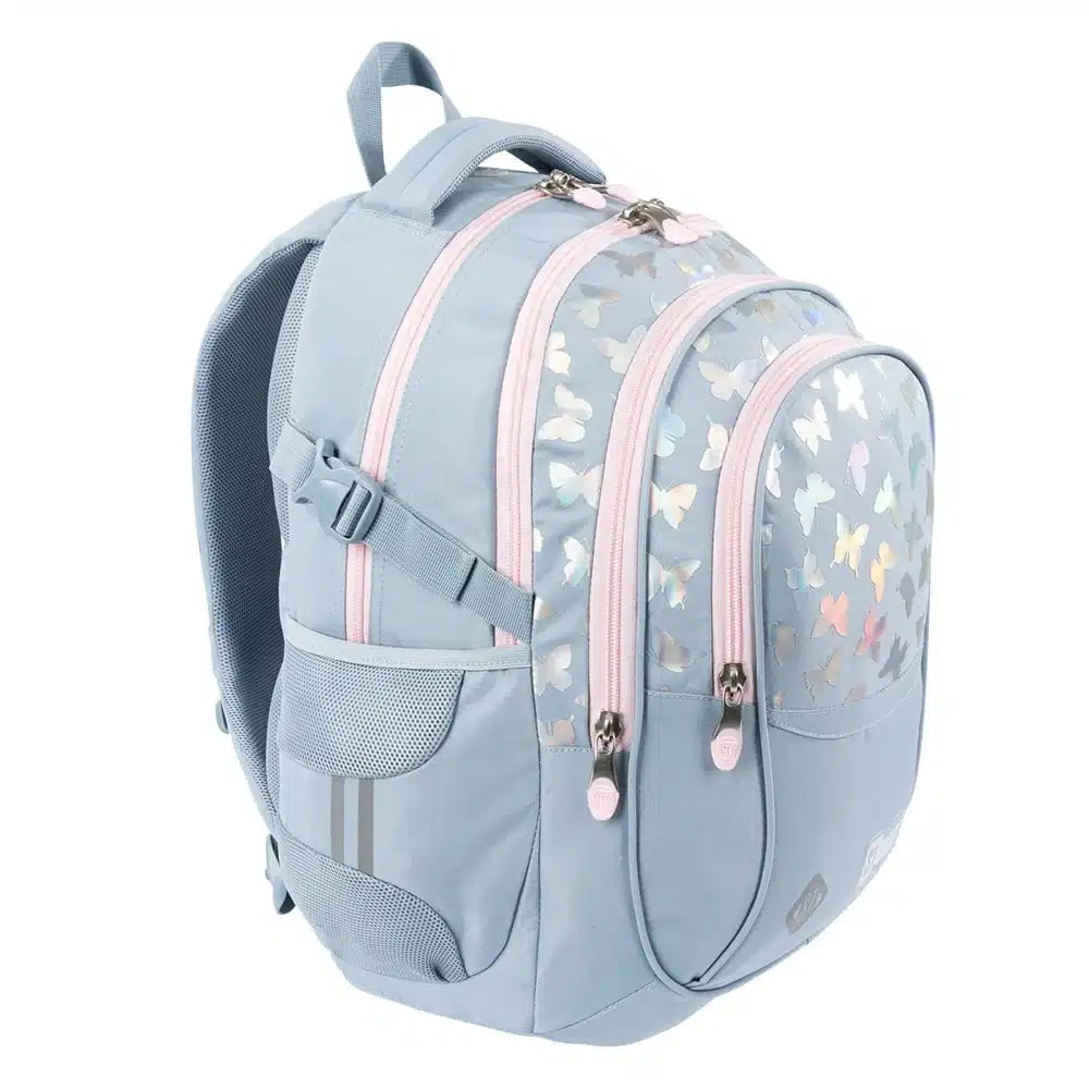 ST Right Backpack 17'' Bp01 Silver Butterflies - Eurocity