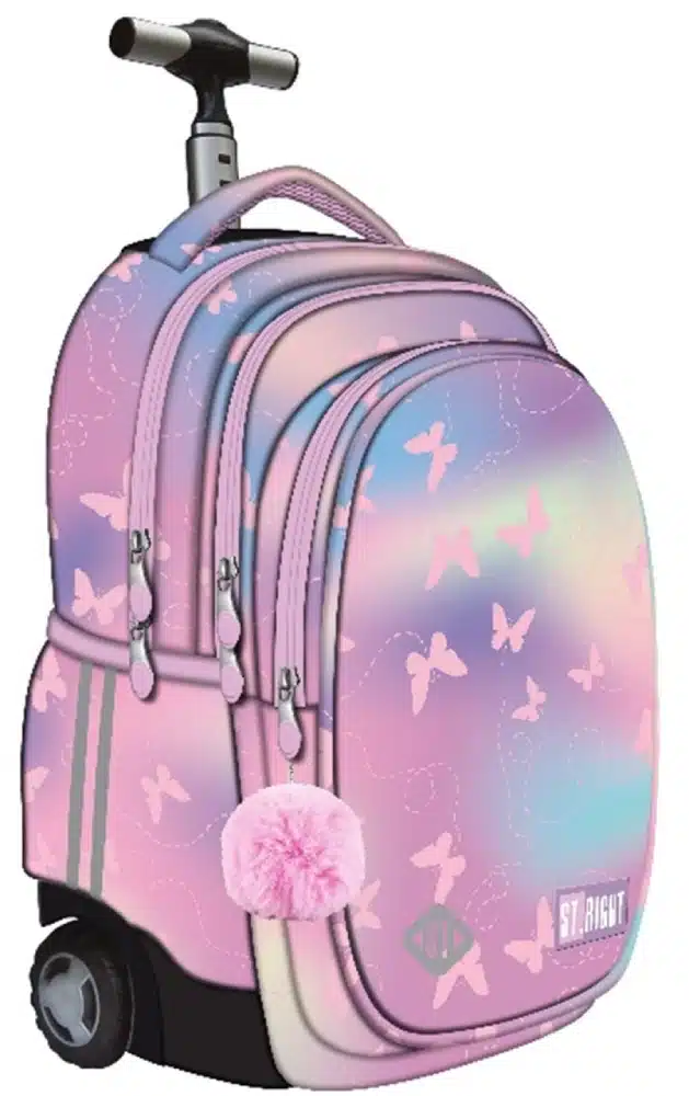 ST Right Trolley Bag 17'' Tb01 Pink Butterflies - Eurocity