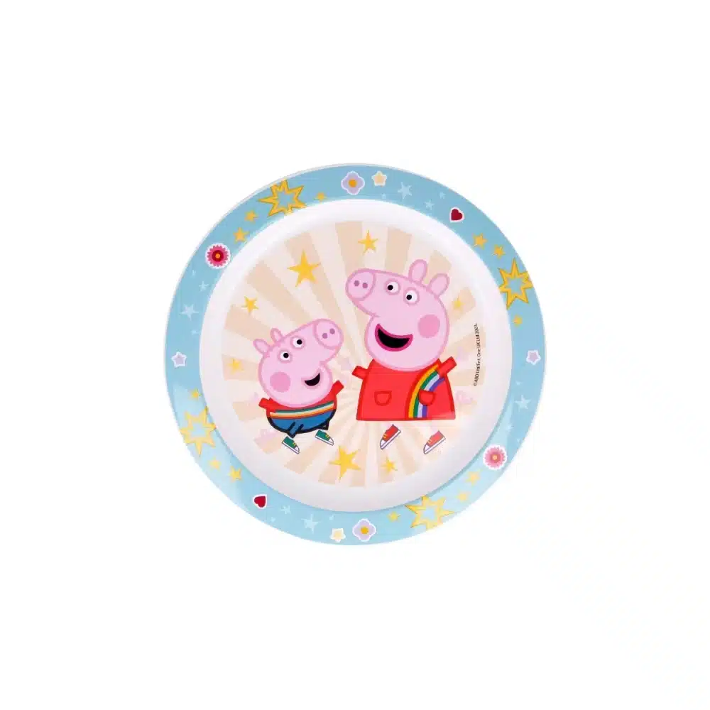 Kids Microwave Safe Shallow Plate Peppa Pig Kindness Counts - Eurocity