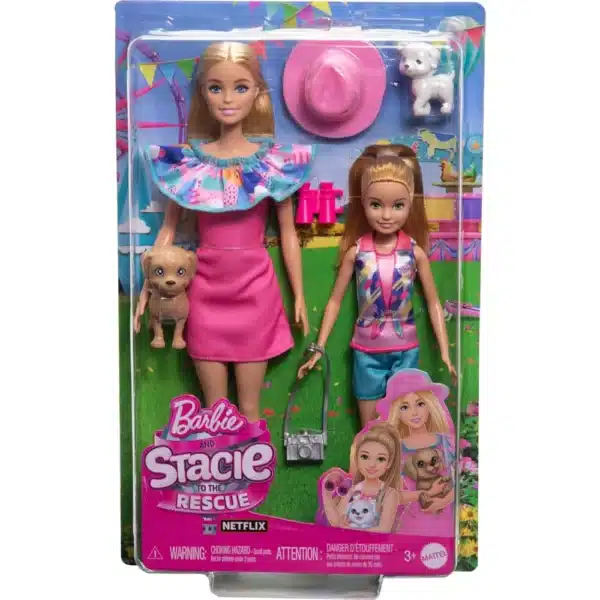Barbie & Stacie Sister Doll Set With 2 Pet Dogs & Accessories - Eurocity